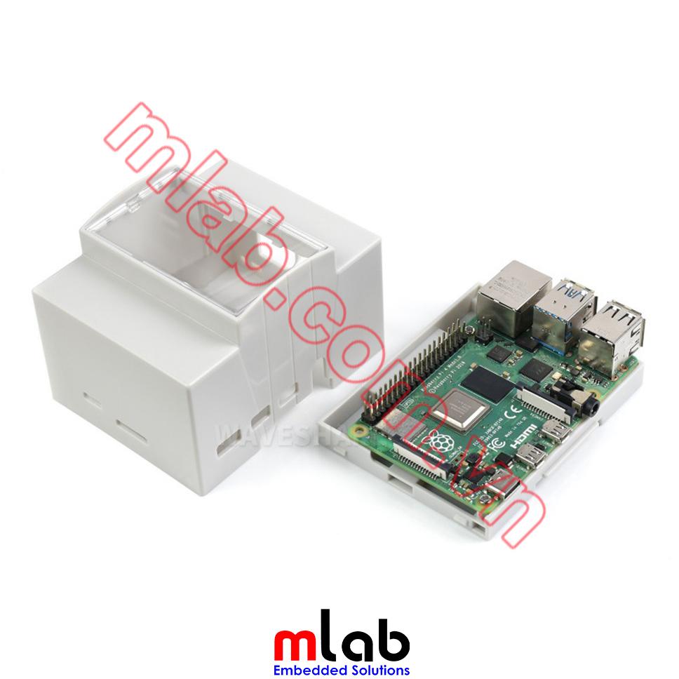 Vỏ hộp DIN Rail ABS dành cho Raspberry Pi 4 Model B